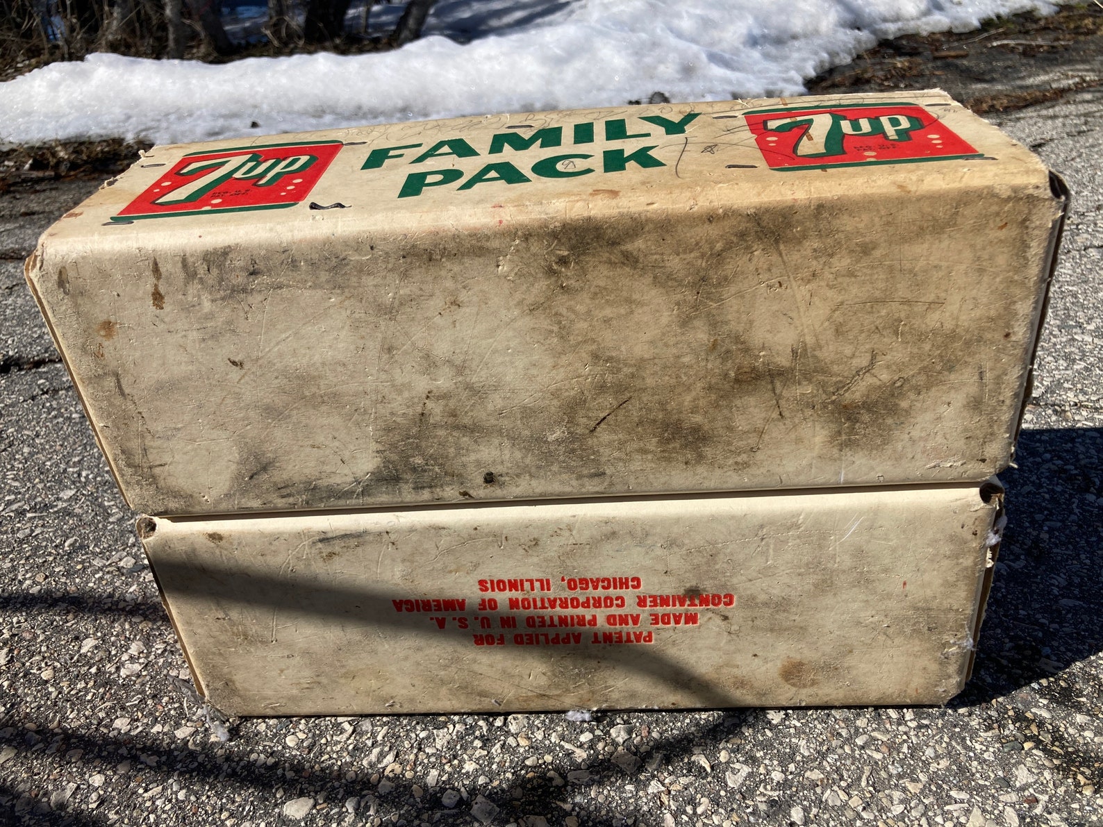 7UP Family Pack Carton Bottle Carrier Waxed Cardboard Vintage - Etsy