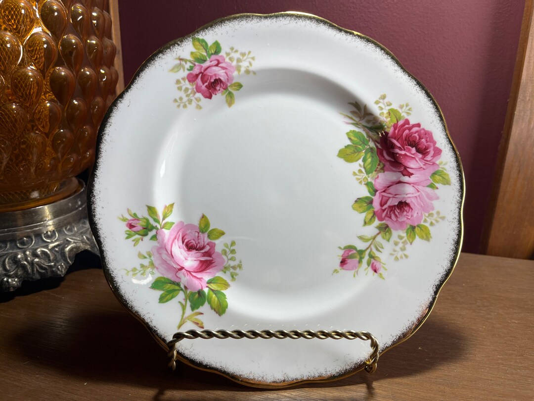 Royal Albert American Beauty Plate: Vintage Bone China Salad Plate With ...