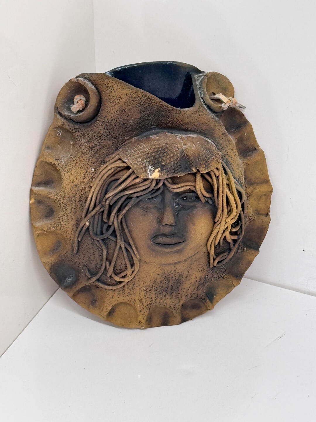 Face Wall Plaque Made in Israel Pottery Handmade Flower Wall Pocket ...