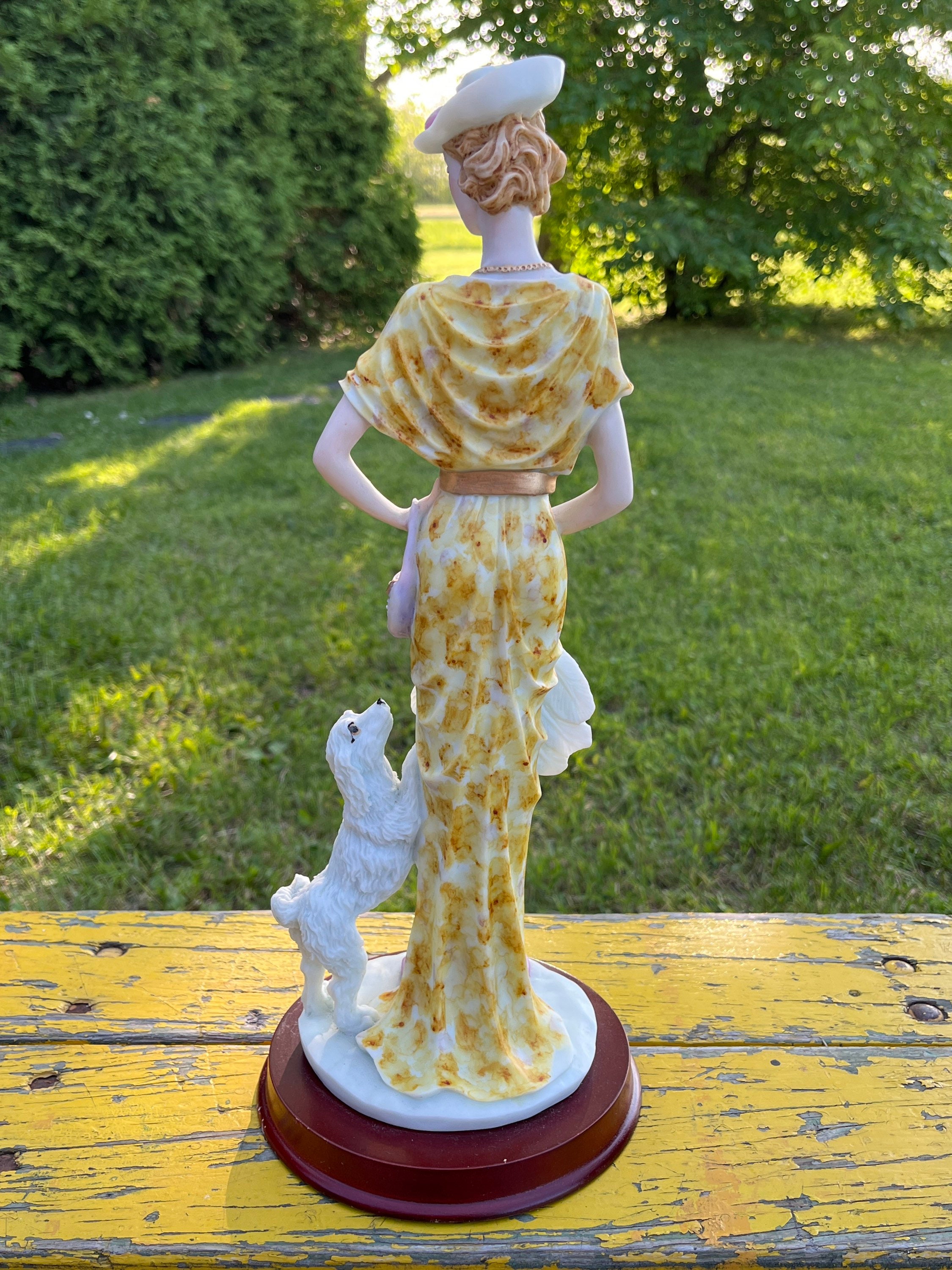 Figurine via Veneto Collection Vintage Woman and Her Dog - Etsy