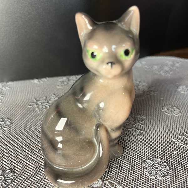 Grey Tabby Cat Statue - Etsy