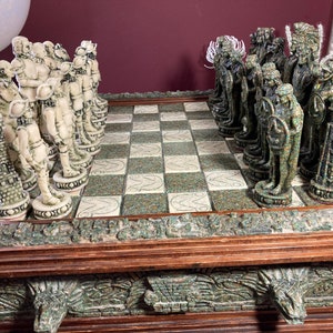 Chess, Aztec, Mayan, Spanish Conquistadors, Wood, Resin, Chess Set ...