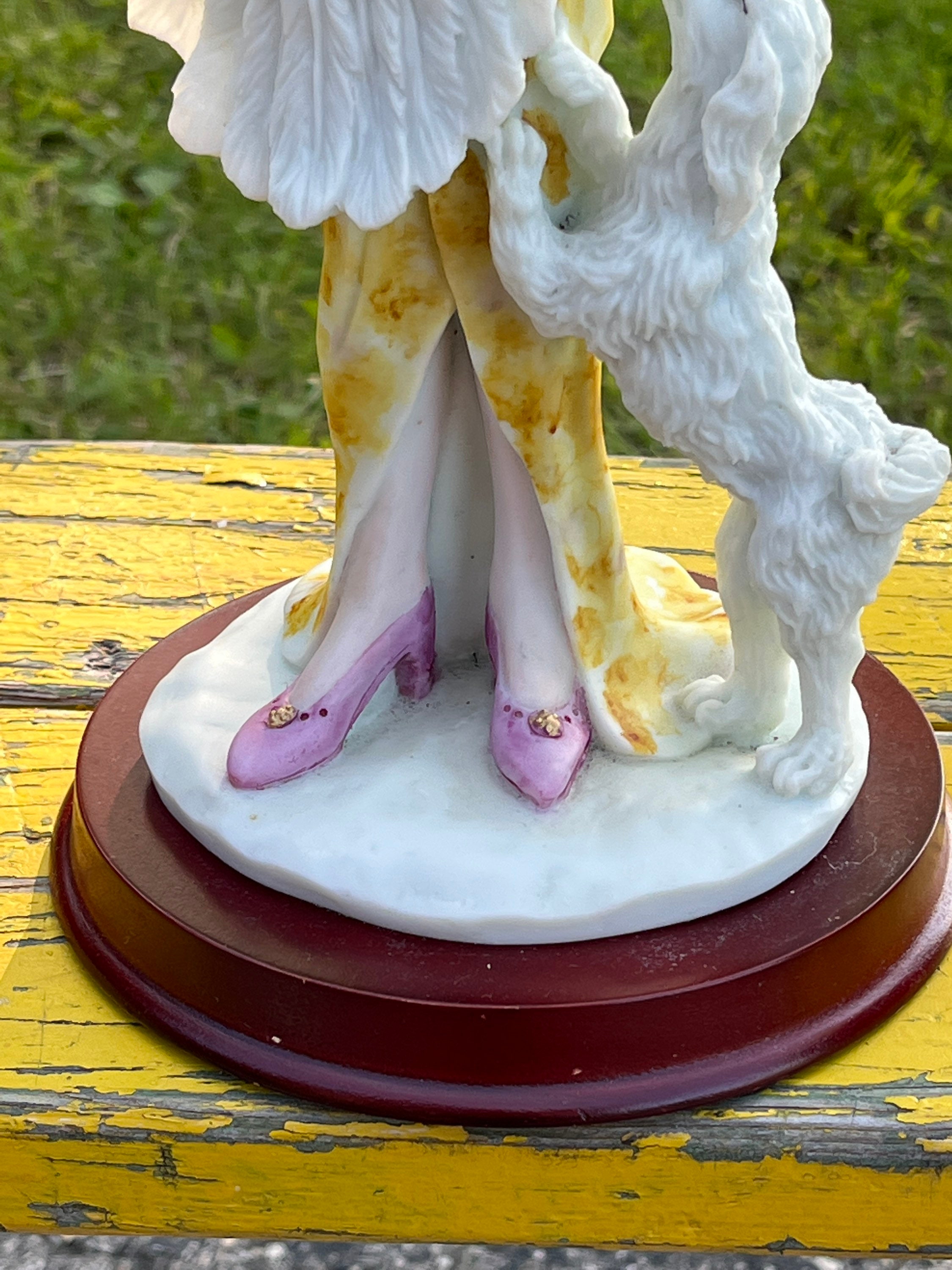 Figurine via Veneto Collection Vintage Woman and Her Dog - Etsy