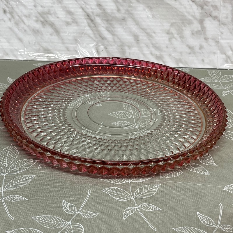 Ruby Glass Platter - Etsy