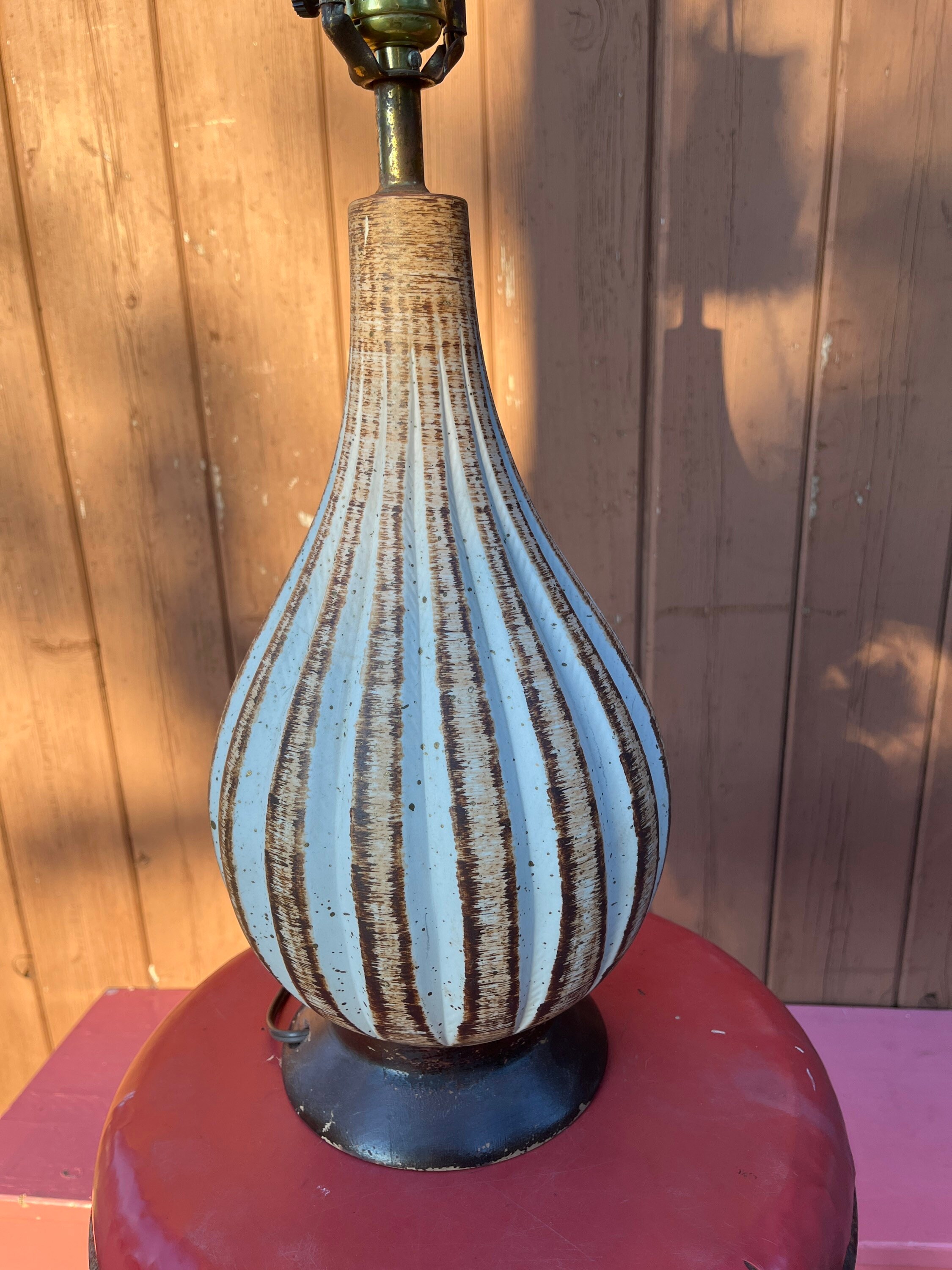 Table Lamp Ceramic Rustic Primitive Mid Century Modern - Etsy