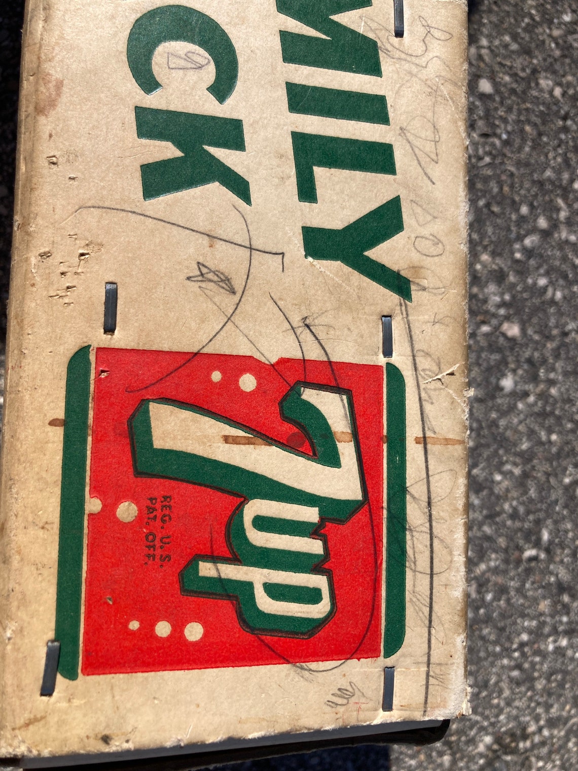 7UP Family Pack Carton Bottle Carrier Waxed Cardboard Vintage - Etsy