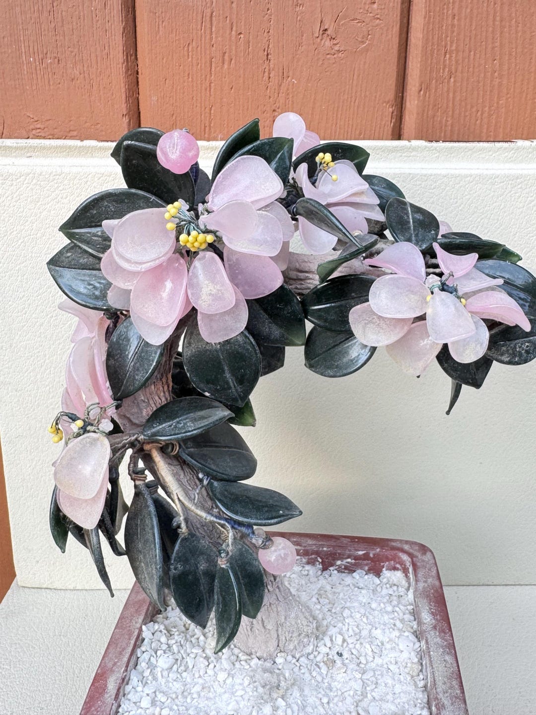 Peking Glass Bonsai Tree Sculpture: Vintage Stone Planter - Etsy