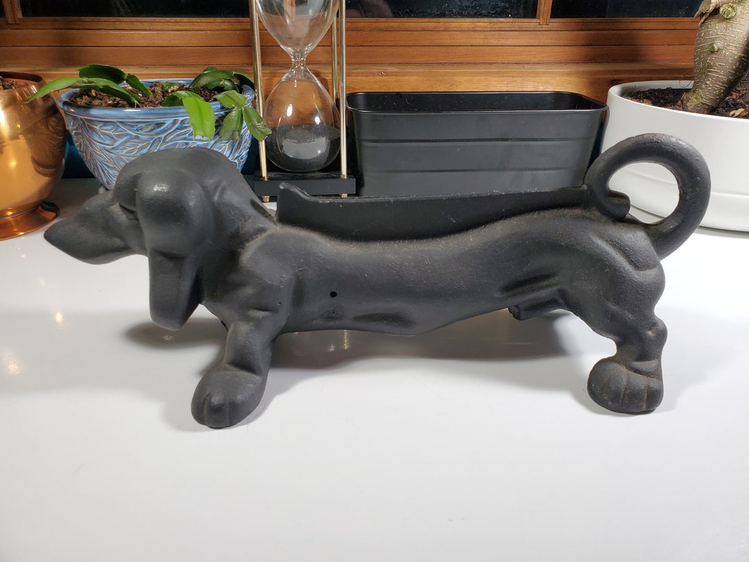 Bronze Daschund Wiener Dog cast Iron Door Stop Figurine Sculpture ...