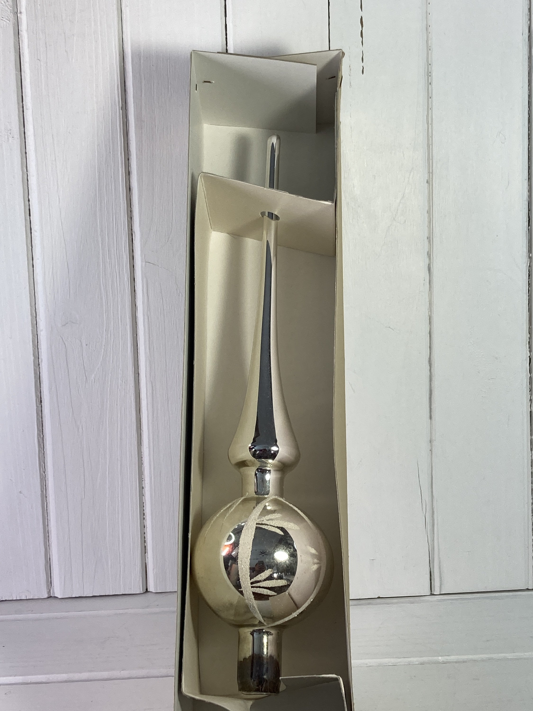 glass finial Ornament Christmas mercury Glass Ornament Vintage ...