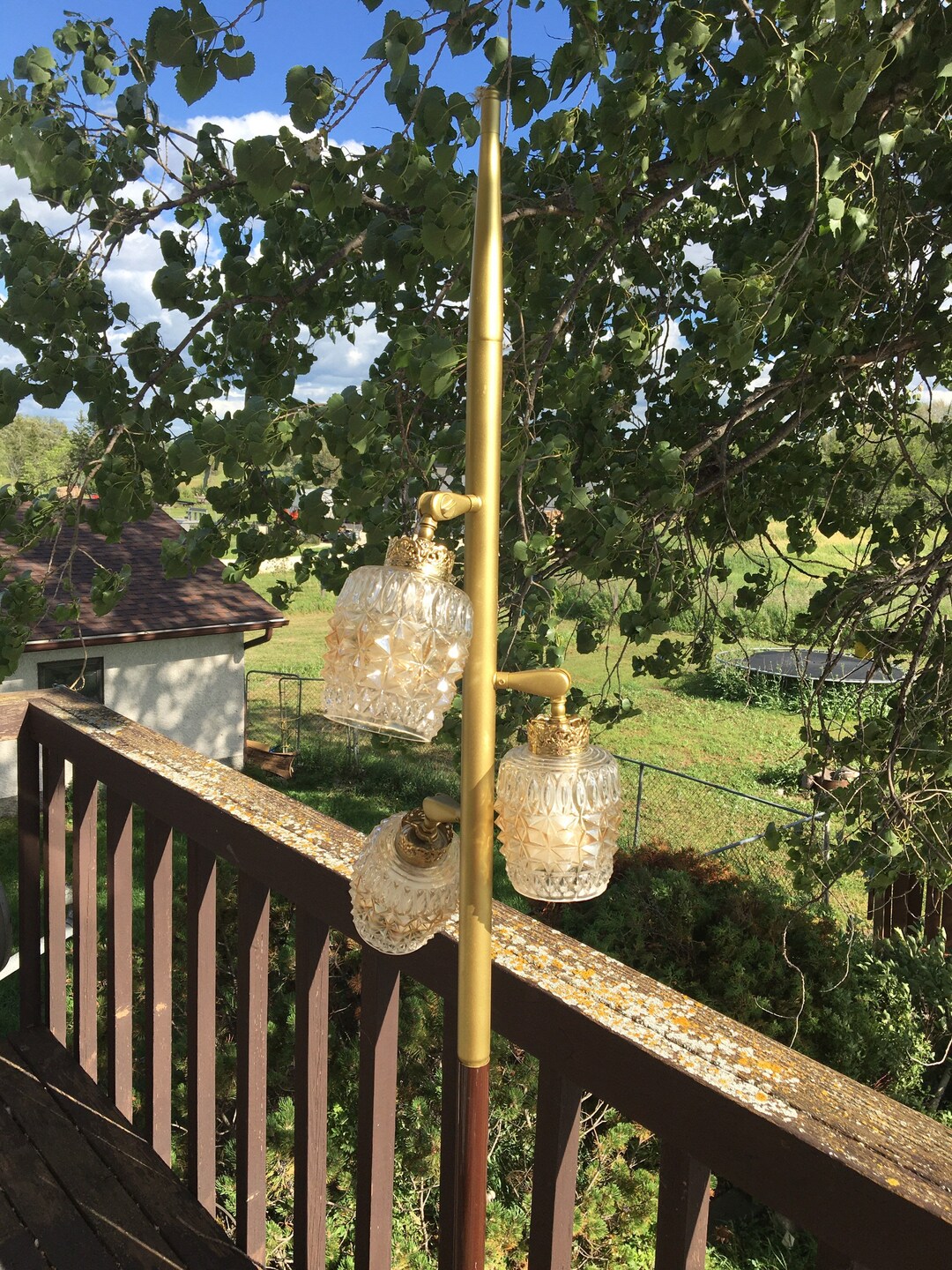 Floor Lamp, Tension Pole Style, Pole Lamp, Vintage, Retro, MCM, Metal ...