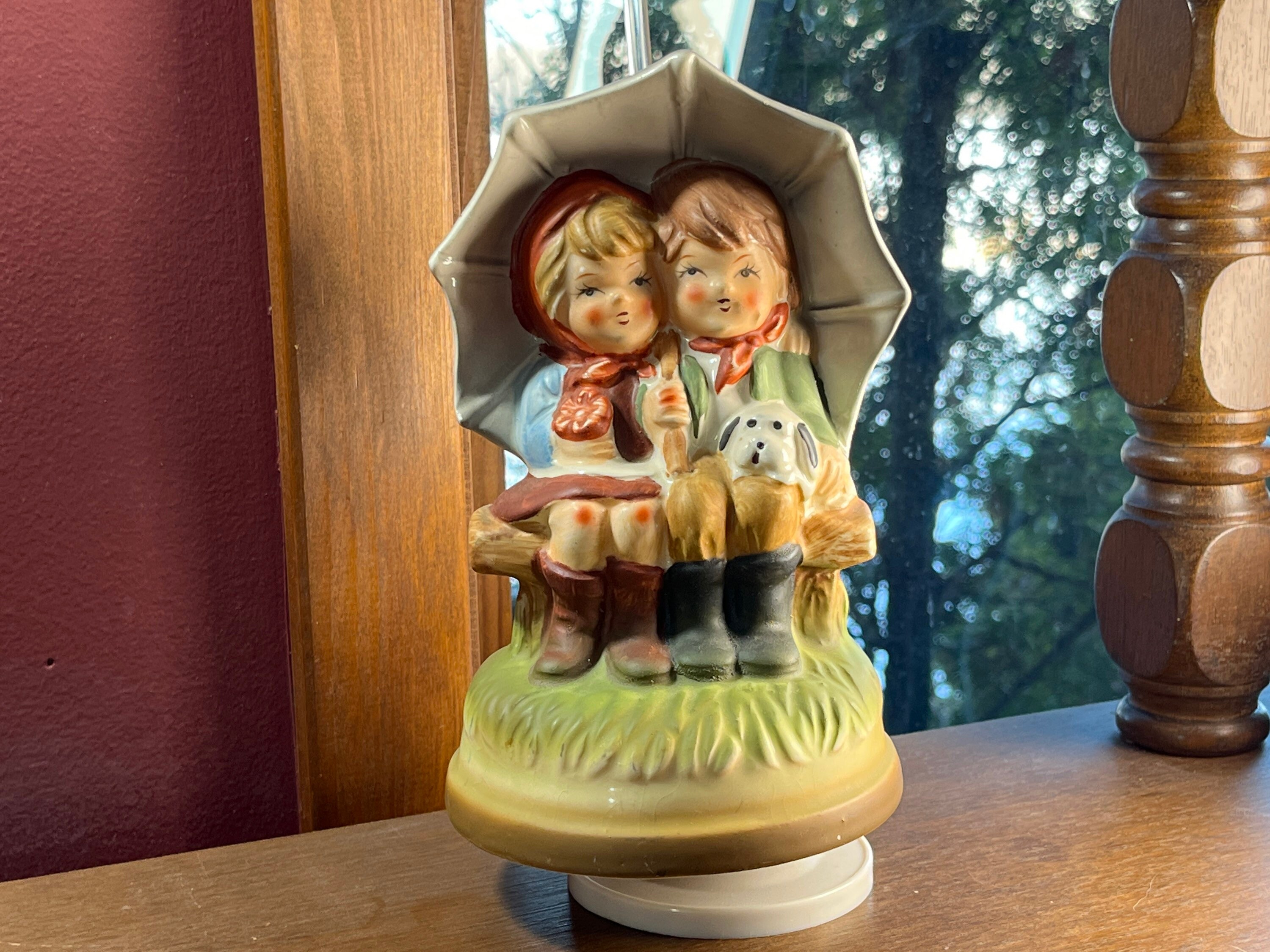 Music Box Boy and Girl With Umbrella Raindrops Keep Falling - Etsy