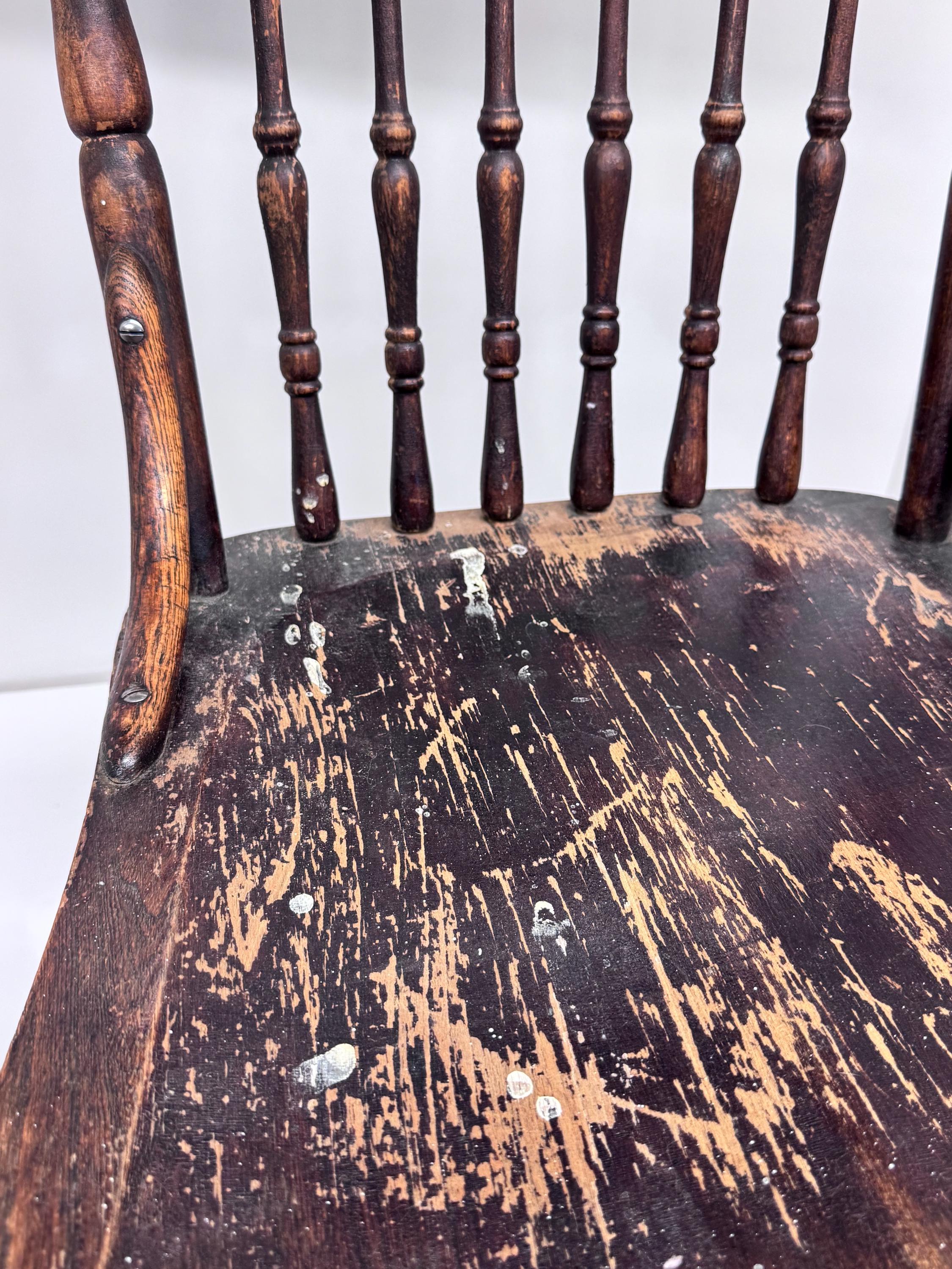 Pressed Back Northwind Rocking Chair Vintage Carved Wood Old Man ...