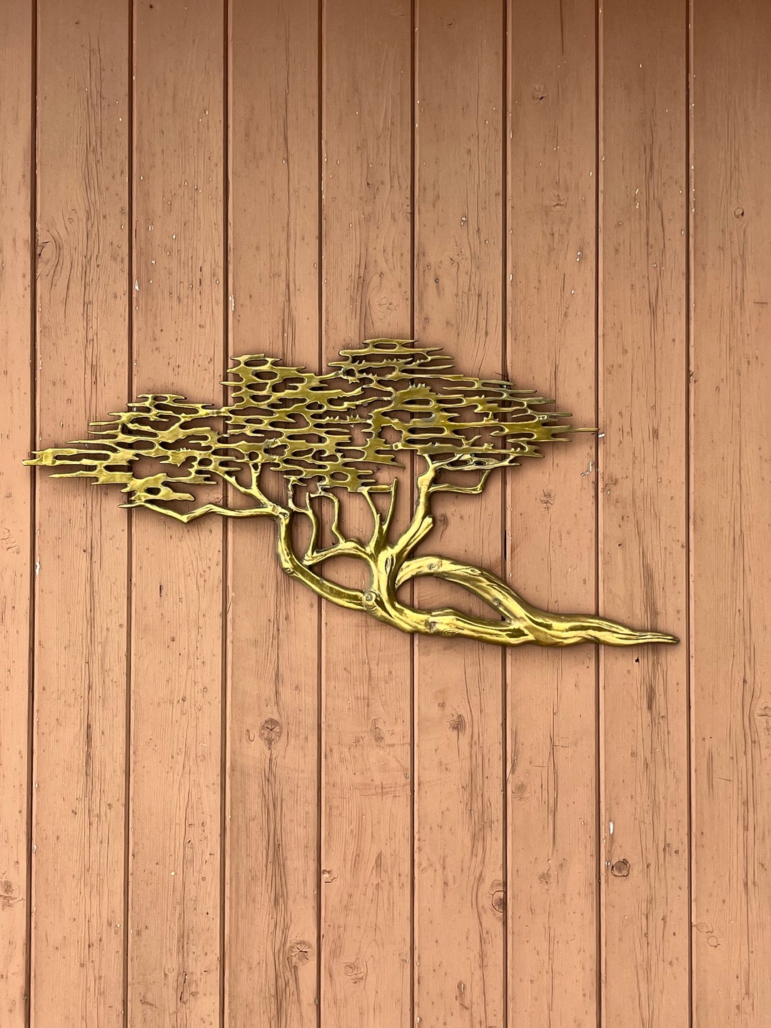 Metal Wall Art Tree Branch Brass Metal Wall Sculpture Vintage Bonsai ...