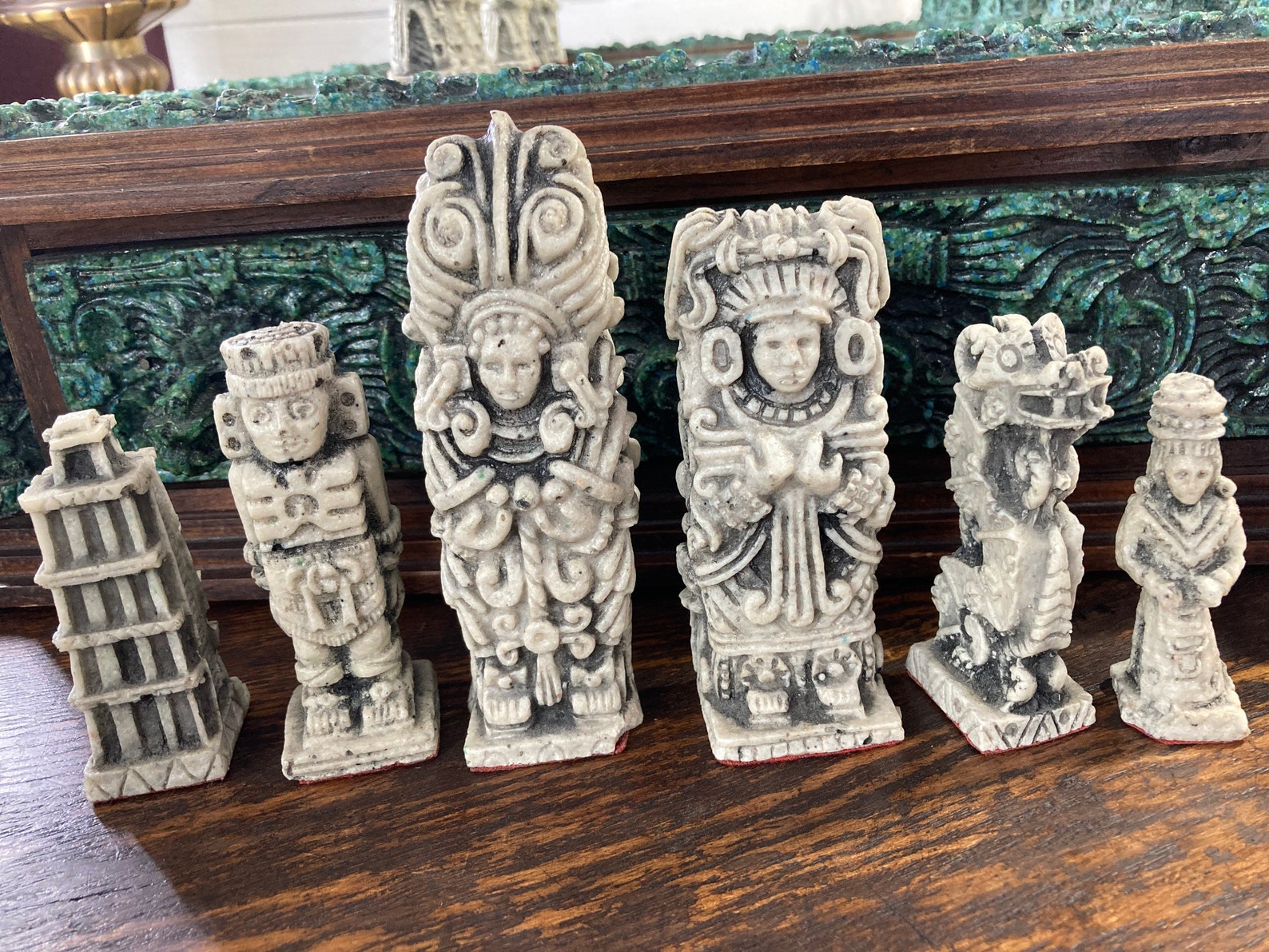 Chess Aztec Mayan Wood Resin Chess Set Stone-like - Etsy