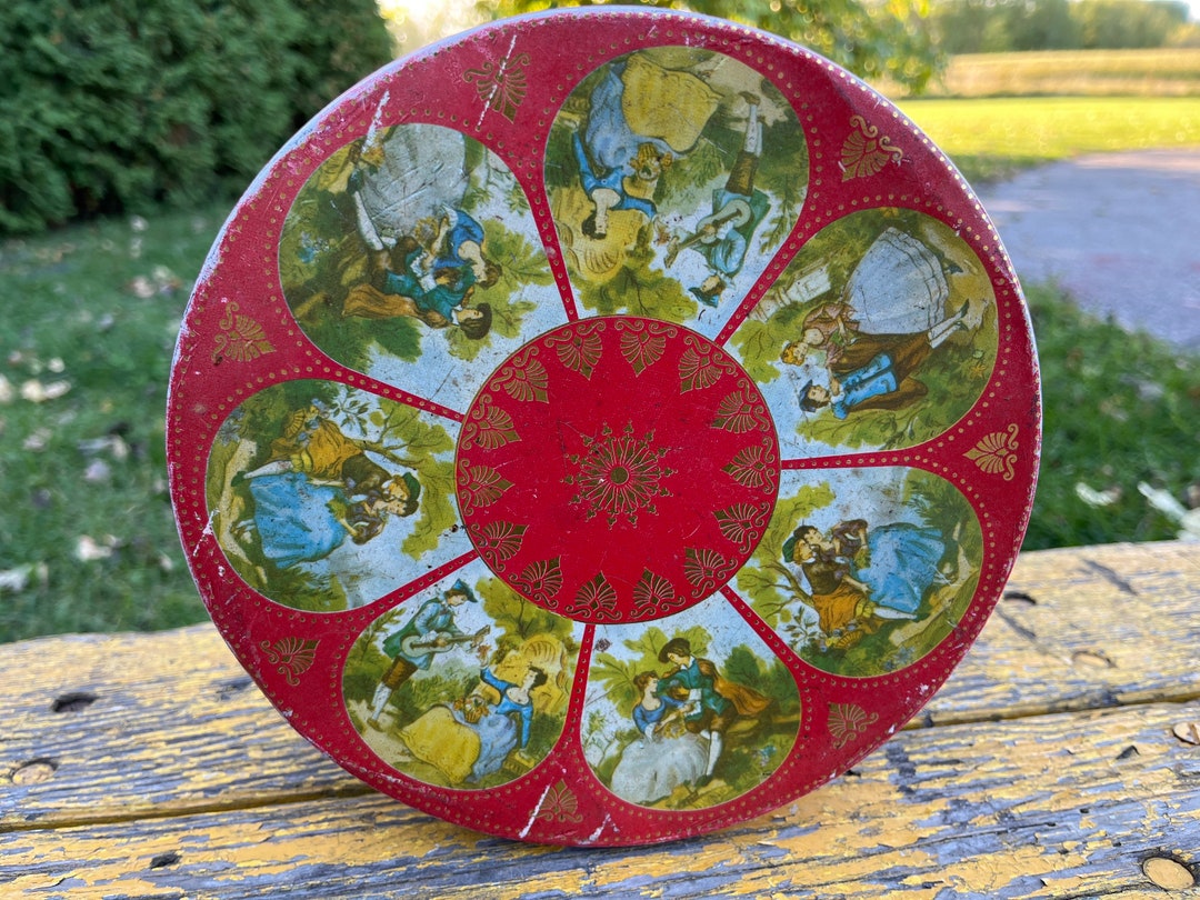 Vintage Biscuit Tin: Love Story Art, Victorian Courting Couple - Etsy
