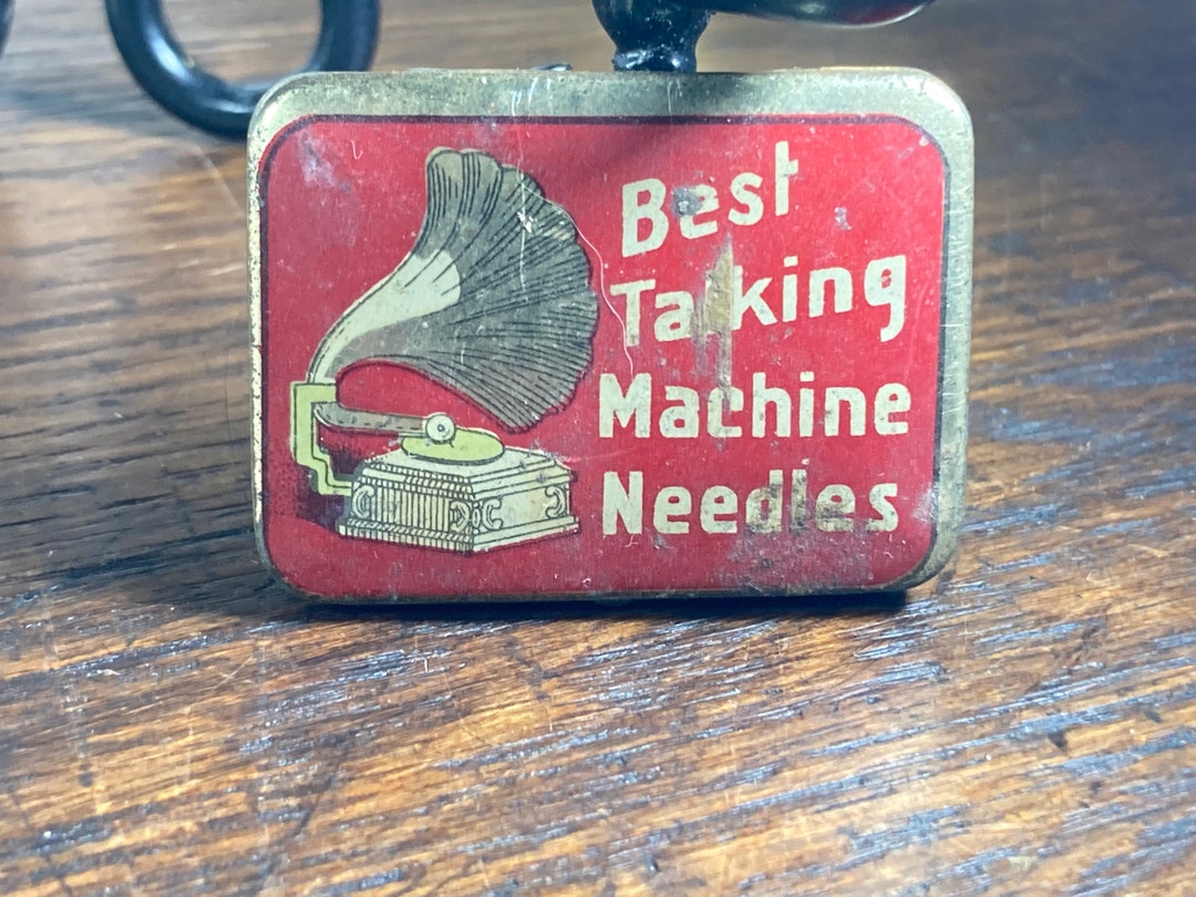 LOVELY Antique Gramophone Litho Needle Tin Vintage Phonograph Metal ...
