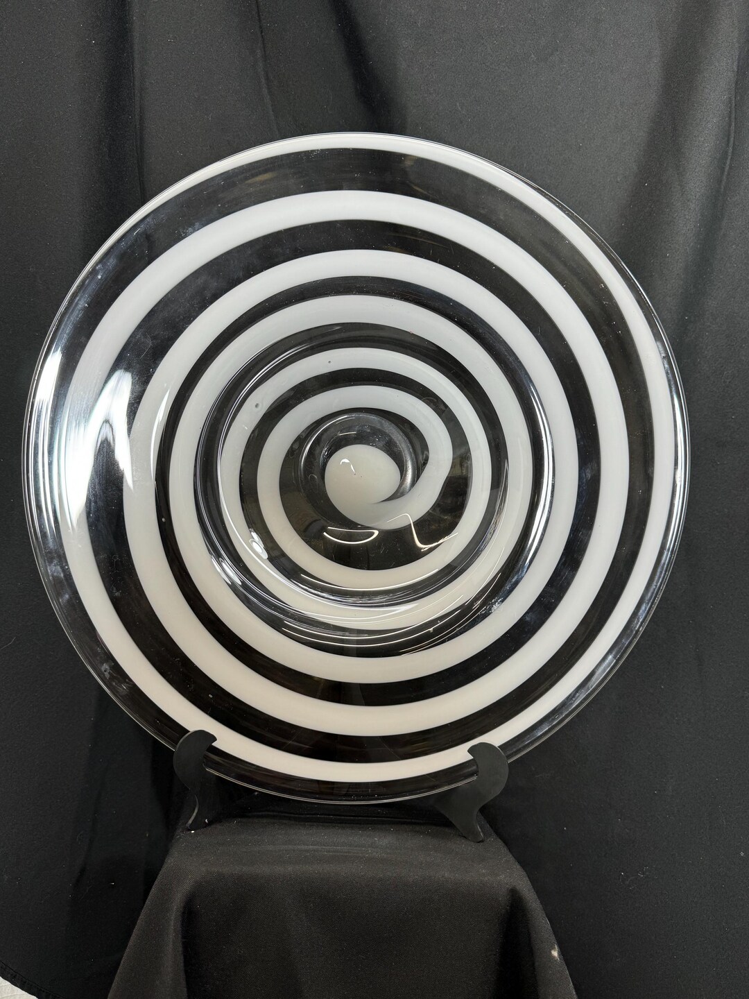 LEONARDO Glass Large Bowl, Fruit Bowl Dish White Swirls Design From the ...
