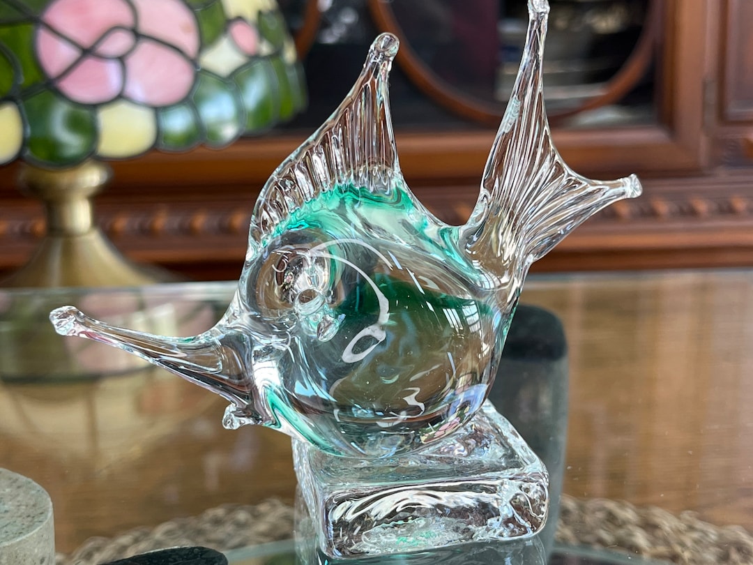 Glass Fish Hand Blown Glass Fish Paperweight Sculpture Art Glass Ocean ...