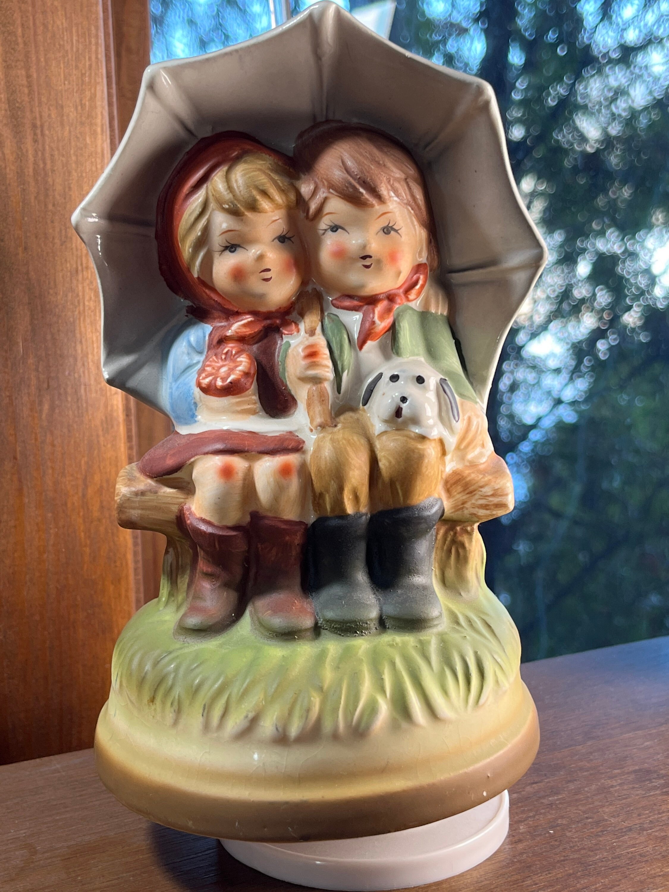 Music Box Boy and Girl With Umbrella Raindrops Keep Falling - Etsy