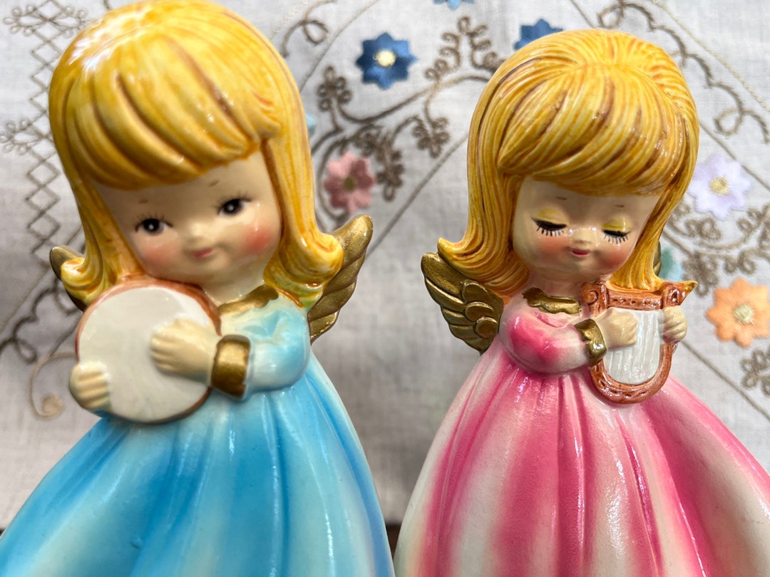 Paper Mache Musical Angels Japan Vintage Figurine Knick Knack ...