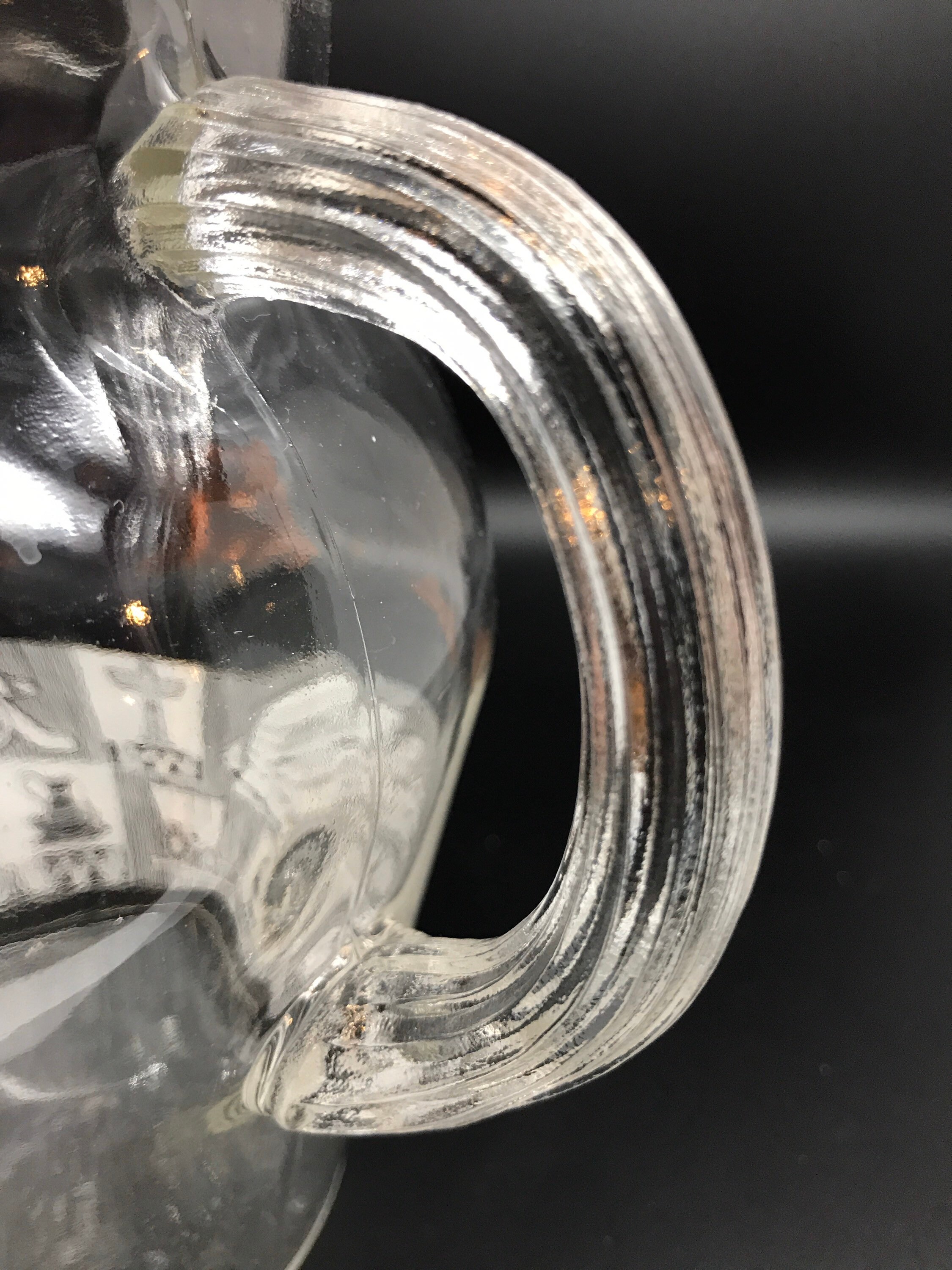 Hazel Atlas Americana Small Glass pitcher Gold Eagle Ship Covered Wagon ...