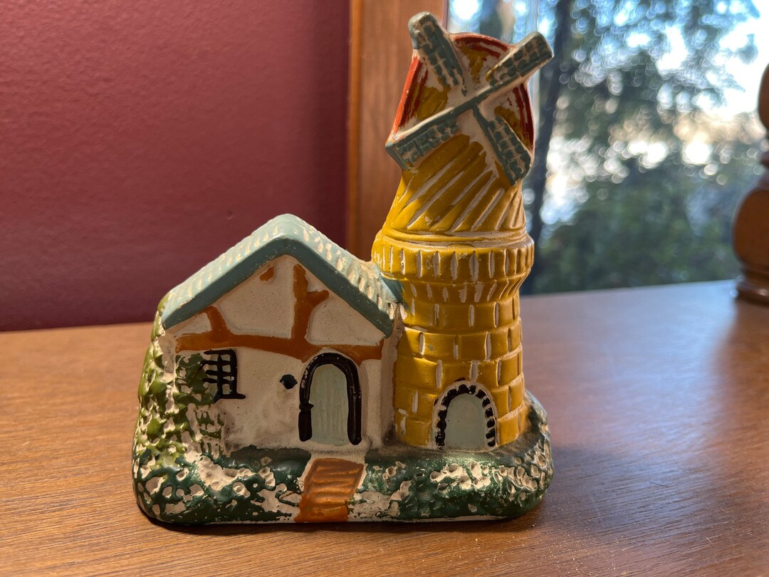 Occupied Japan Windmill Cottage Vintage House Display Knick Knack Book ...