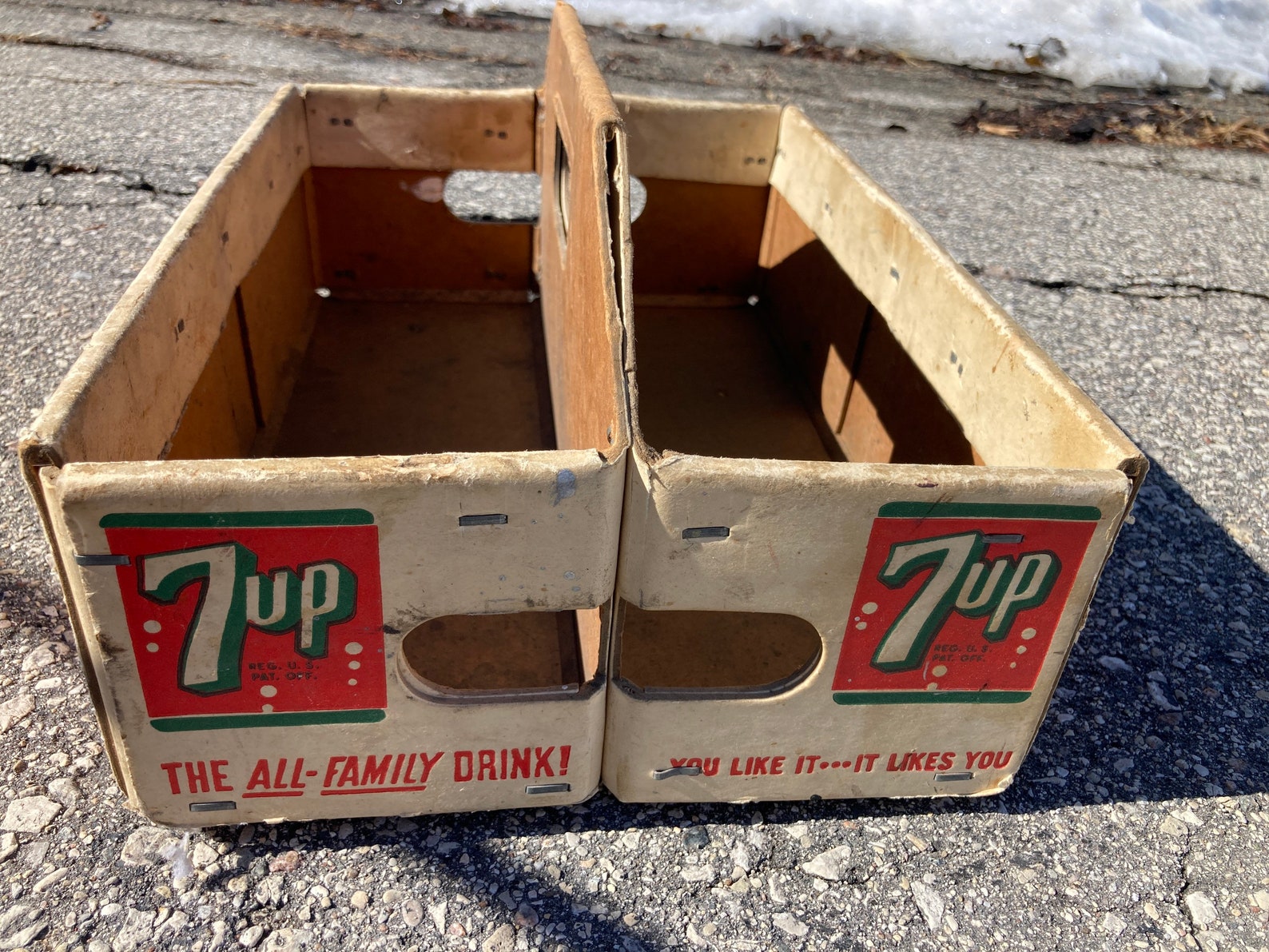 7UP Family Pack Carton Bottle Carrier Waxed Cardboard Vintage - Etsy