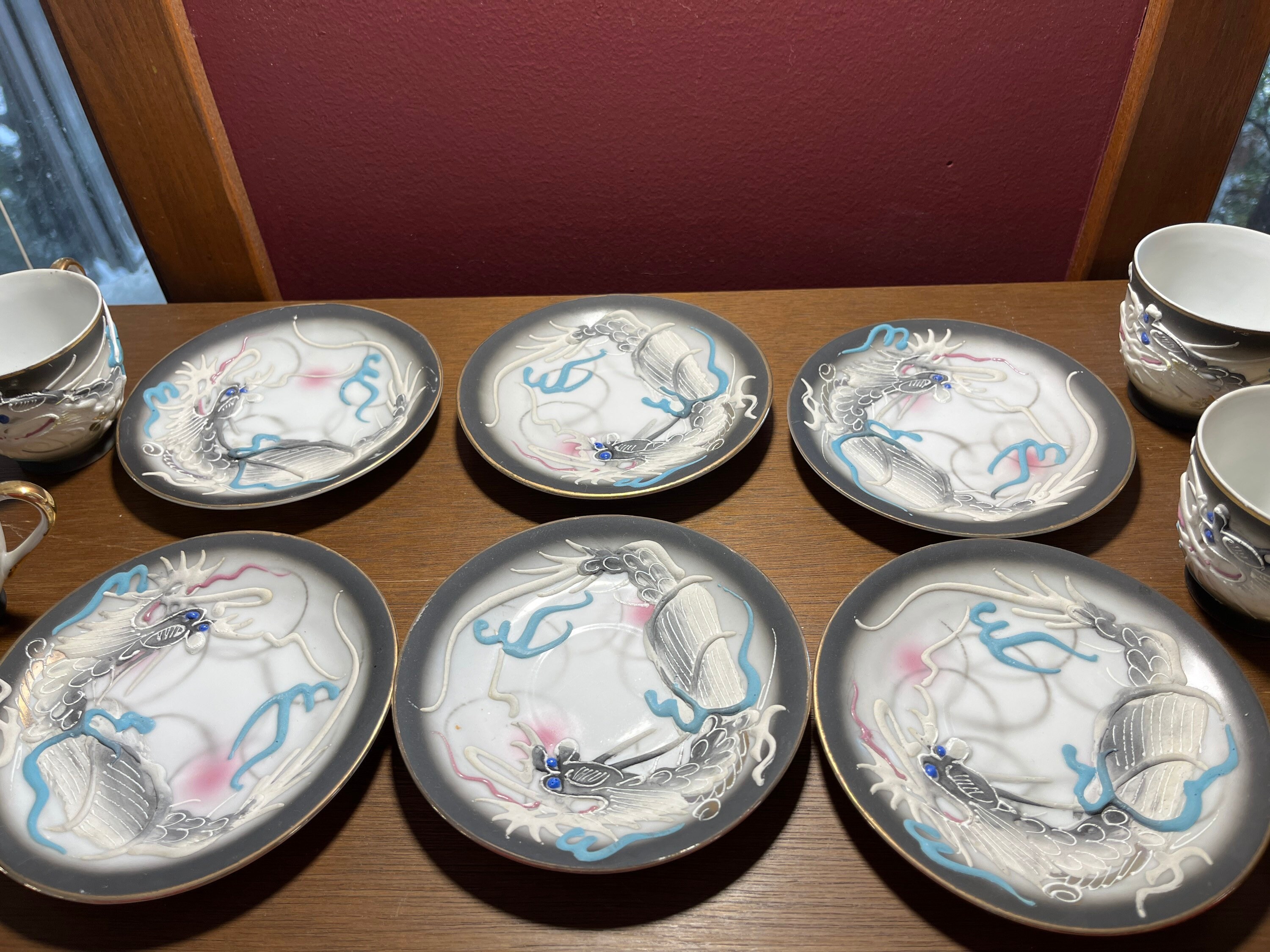 Dragonware Tea Cup Teacup Saucer Set Hand Painted Japanese - Etsy