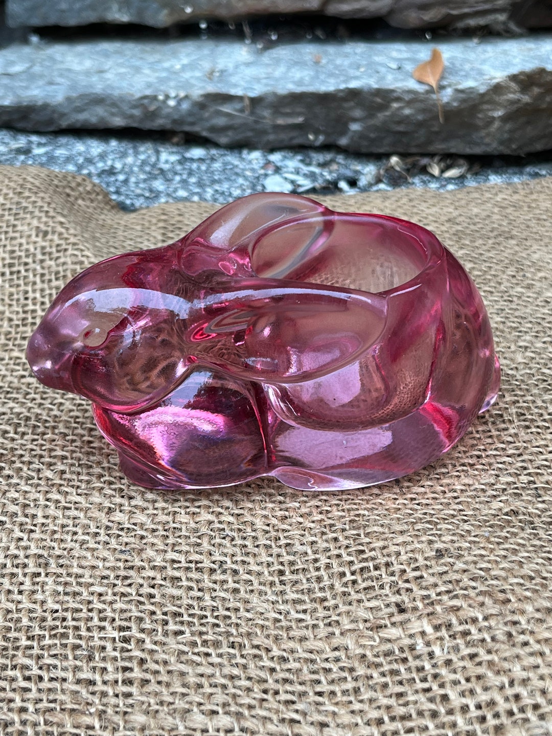 Glass Bunny Rabbit Animal Paperweight Glass Sculpture Glass Art Glass ...