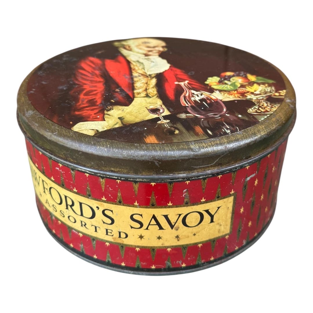 Antique Tin Box, Crawford's Savoy Assorted Biscuits, 1930's, Great ...