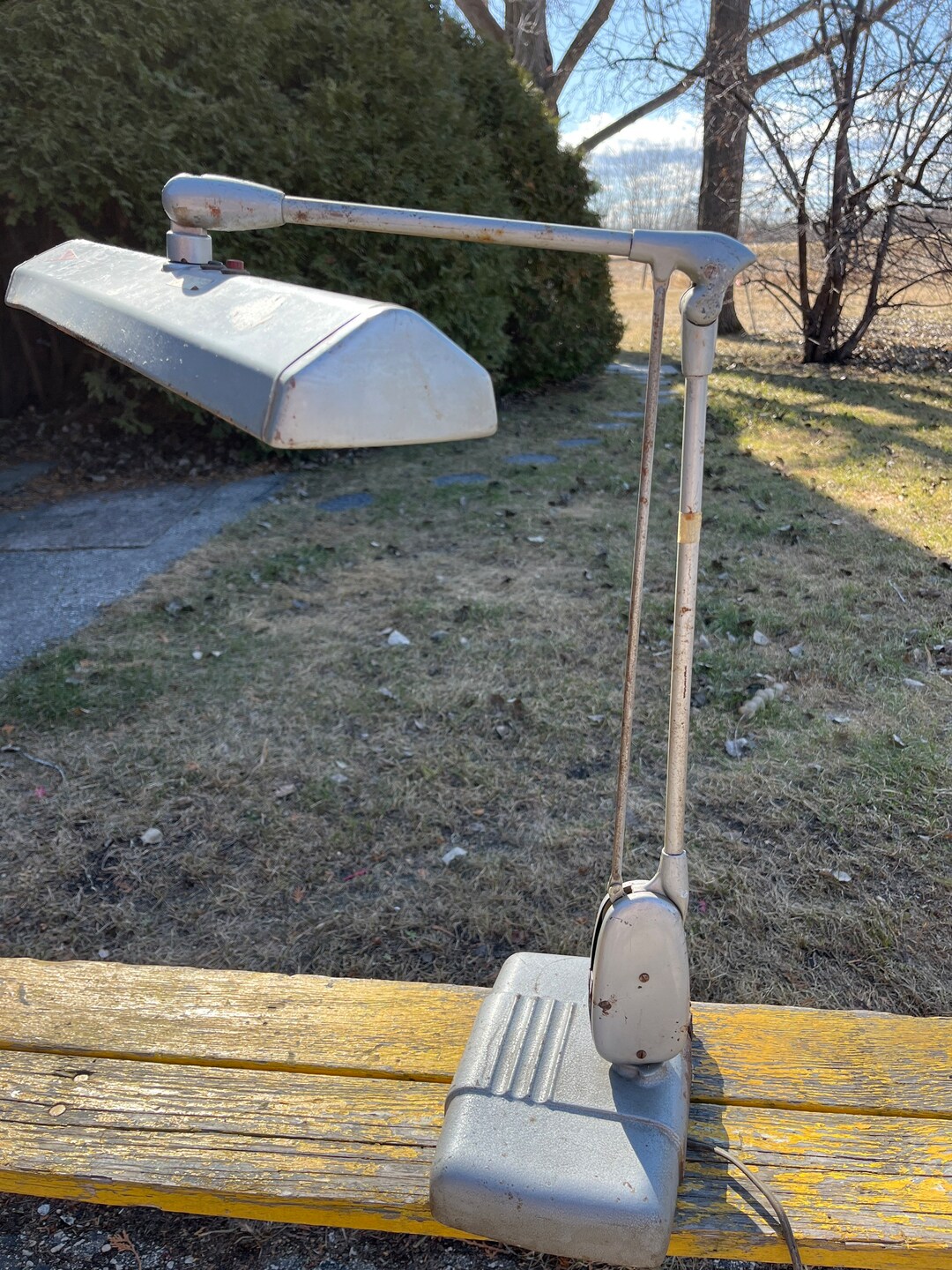 Lamp Metal Vintage Retro Moveable Arm Industrialist Dual Fluorescent ...