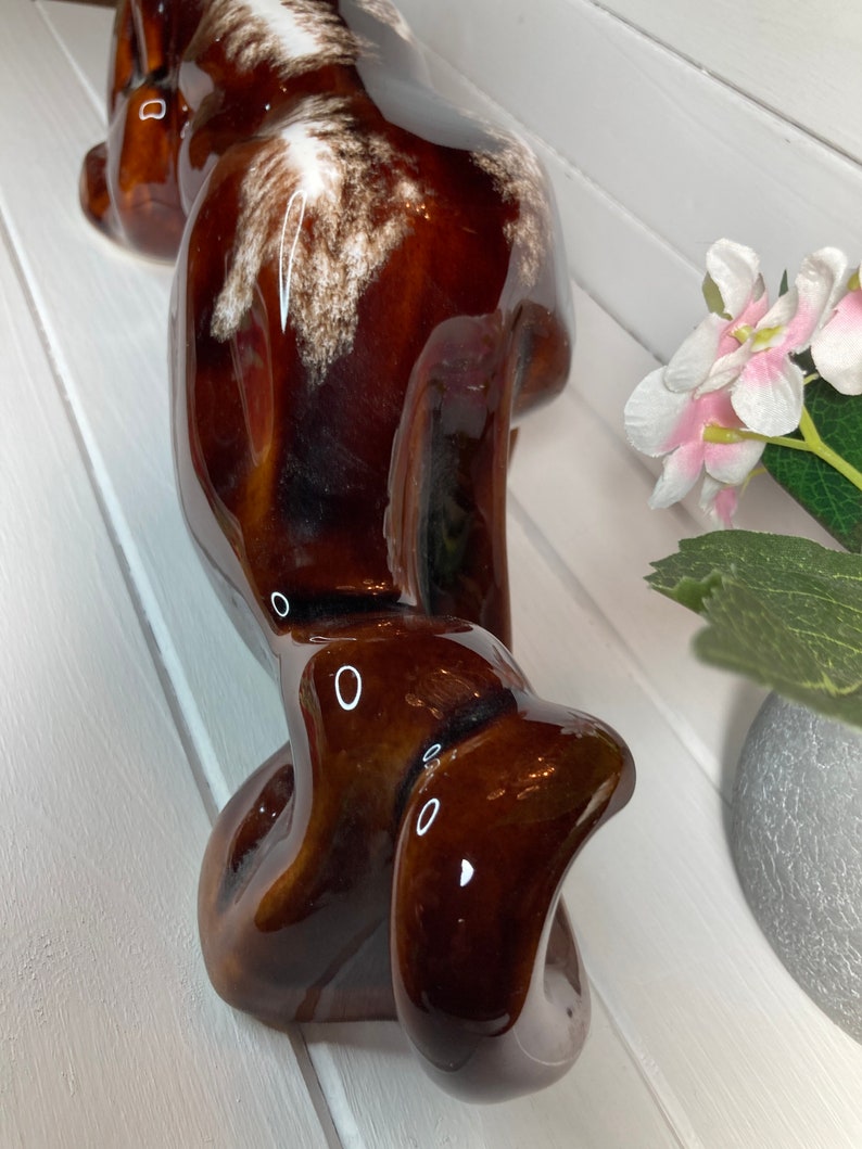 Panther Mid Century Ceramic Drip Glaze Statue Sleek | Etsy