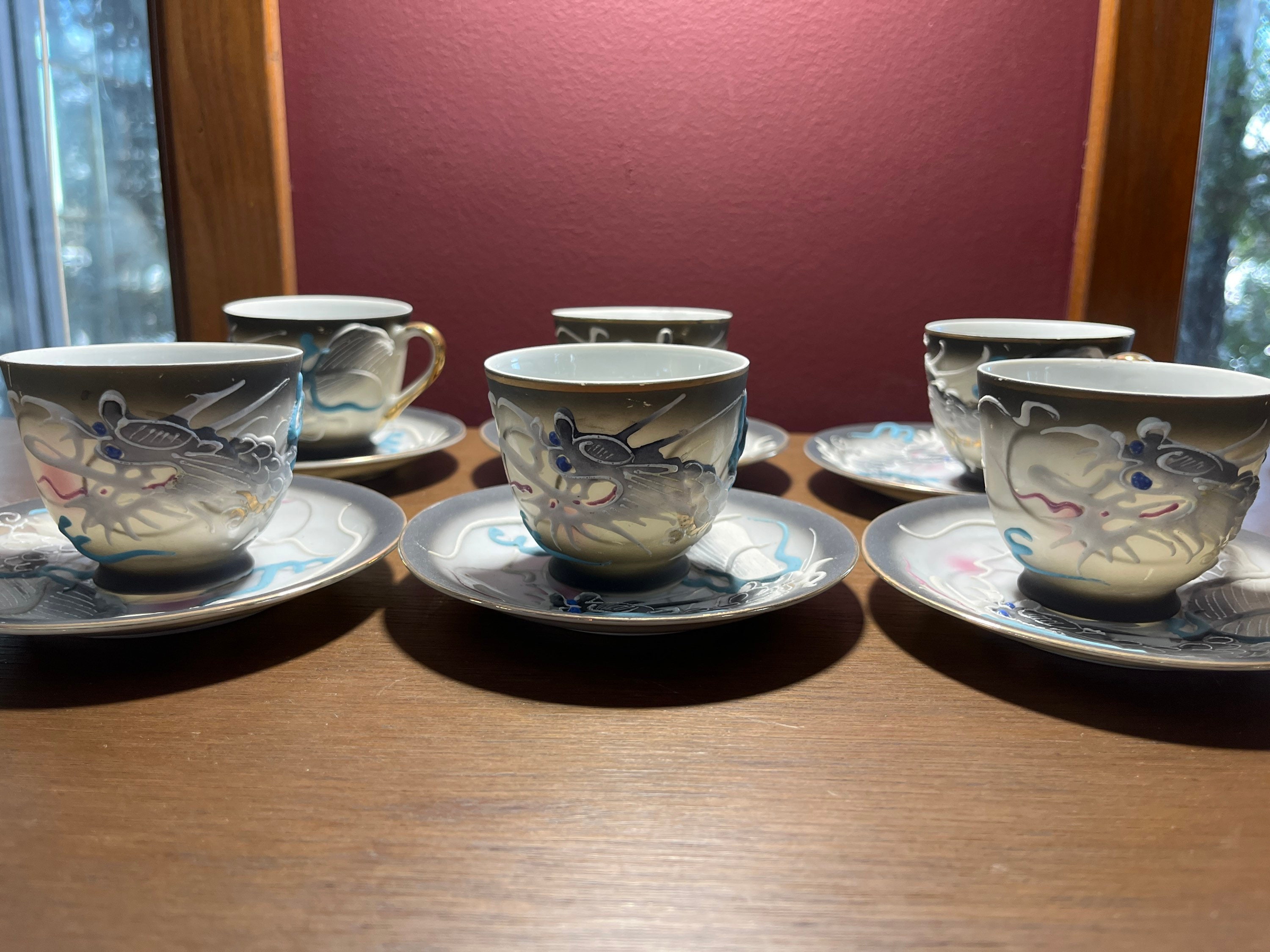 Dragonware Tea Cup Teacup Saucer Set Hand Painted Japanese - Etsy