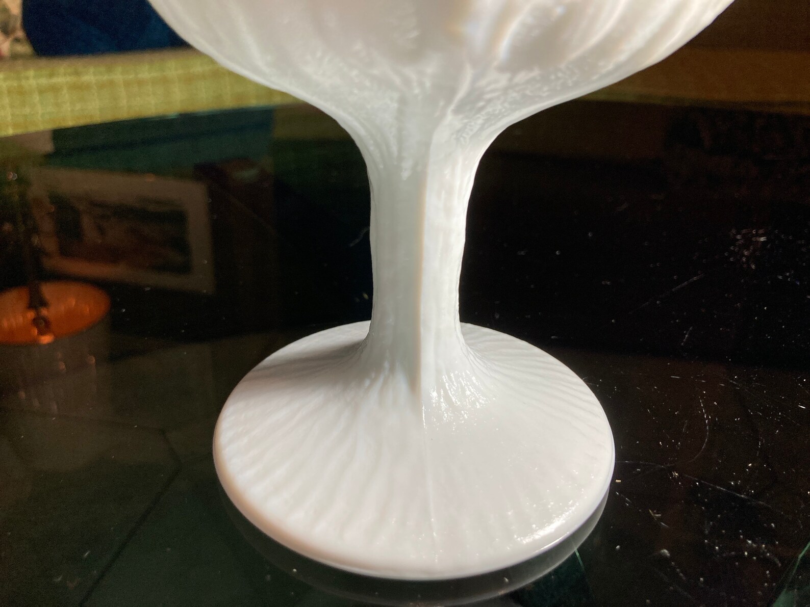 Milk Glass Chalice Goblet Classic Oak Leaf Vintage Wine Glass Stemware ...