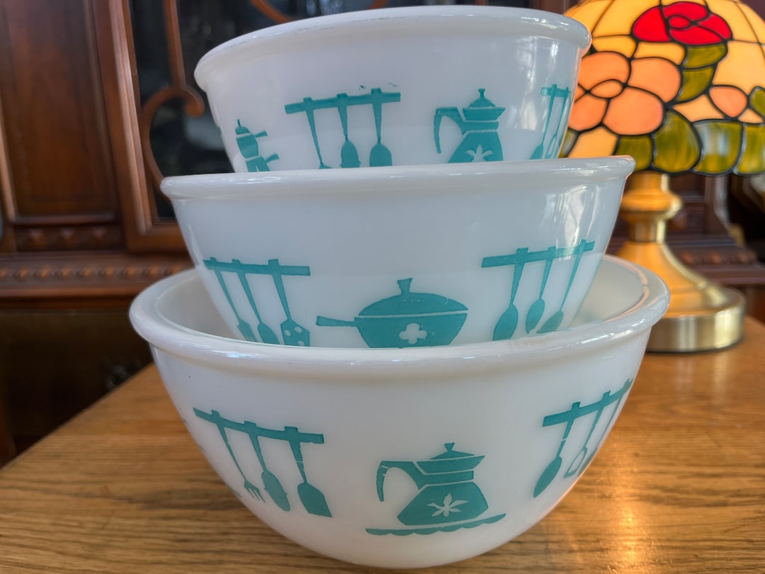 Mixing Bowls Nesting Hazel Atlas Kitchen Utensils Bowl - Etsy