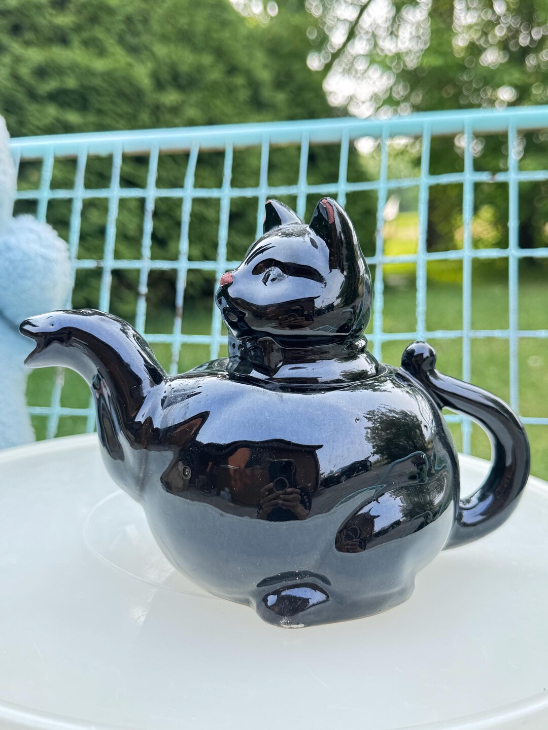 Vintage Shafford Black Cat Teapot: Hand-painted Ceramic Novelty - Etsy
