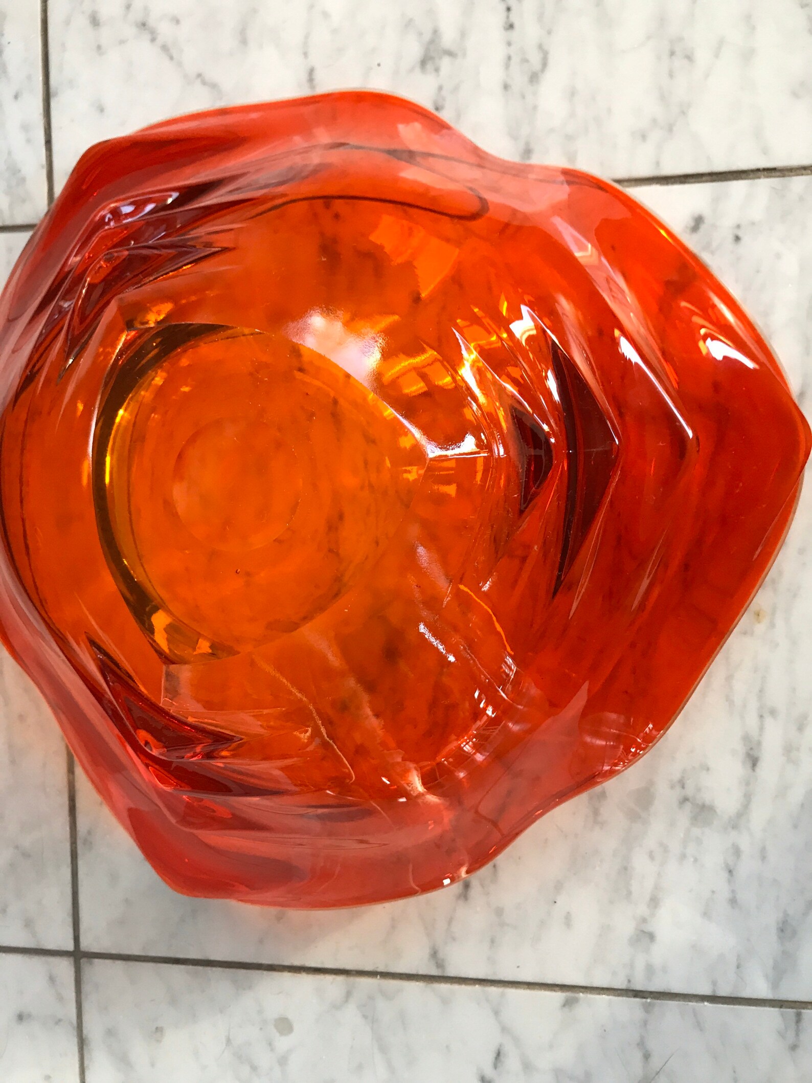 Viking Tundra Glass Persimmon Centerpiece Large Fruit Bowl - Etsy UK