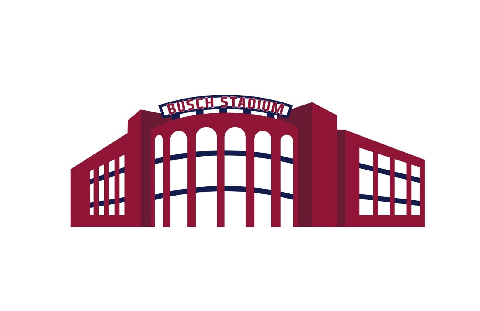 Minimalist Rendition BUSCH STADIUM. 8 x 10 Print | Etsy