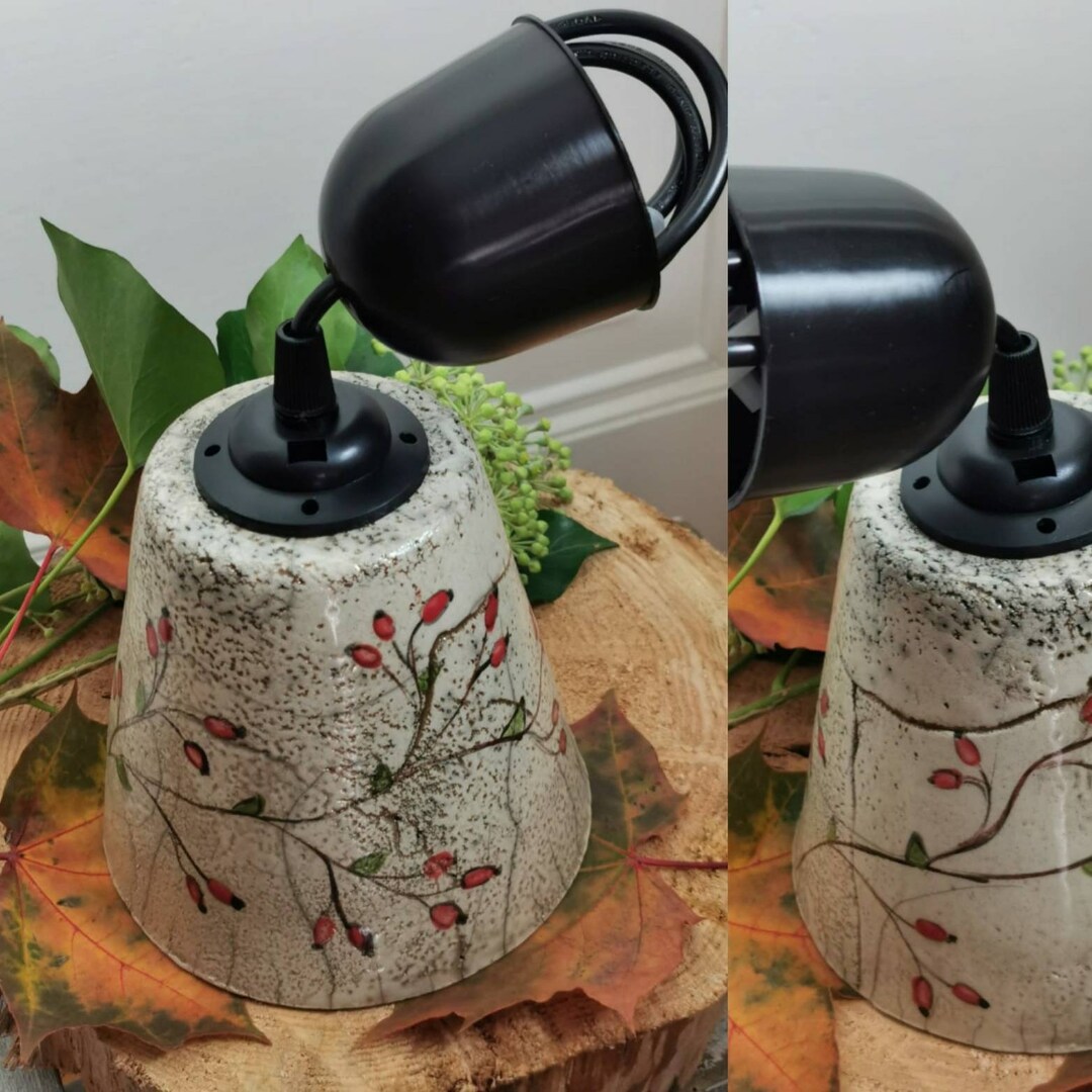 Raku Hanging Lamp, Ceramic - Etsy