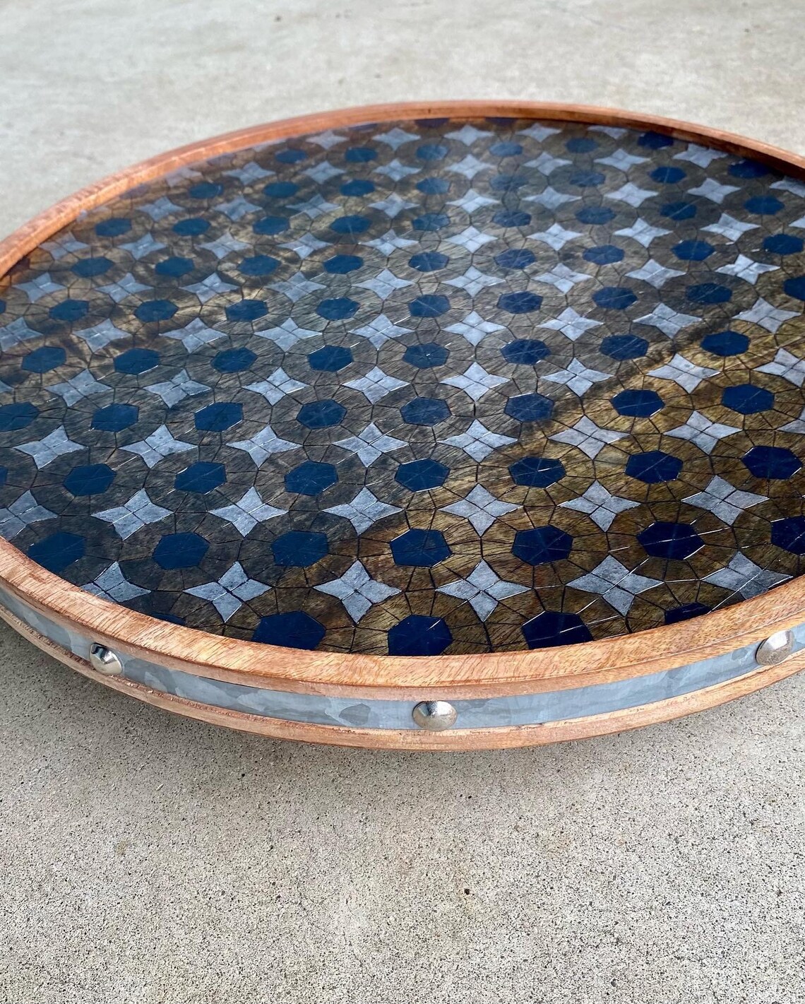 Turn Table, Original Art, Geometric Design Lazy Susan, Wood Art - Etsy