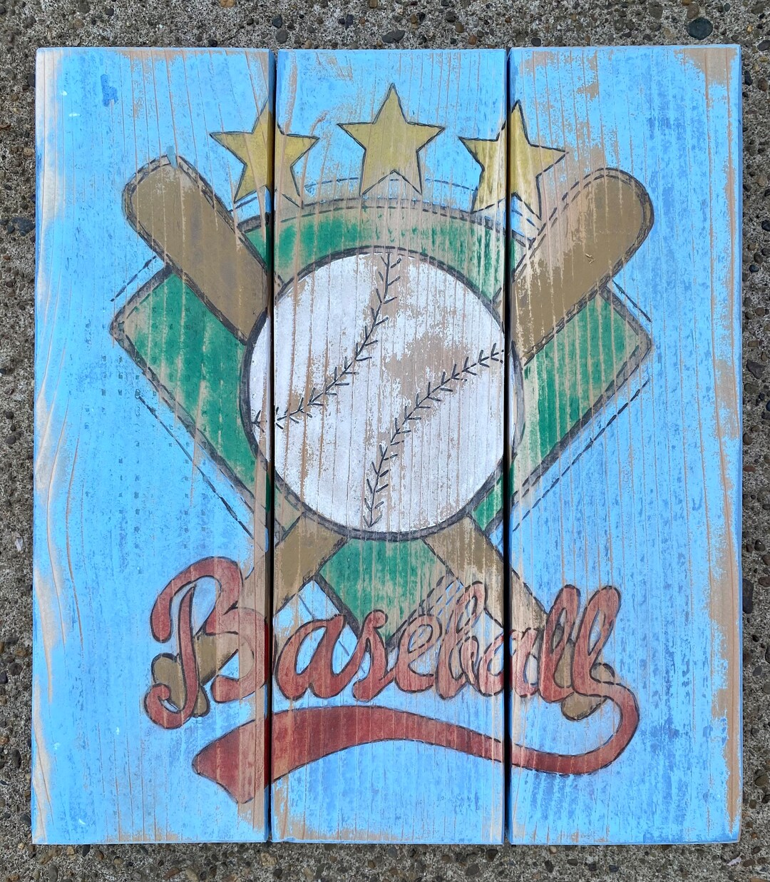 Vintage Baseball Art, Baseball Sign, Wood Sign, Vintage Baseball Sign ...