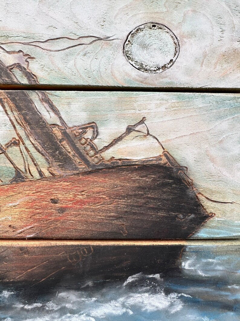 Shipwreck Art, Original Art, Nautical Ship Art, Wood Art - Etsy