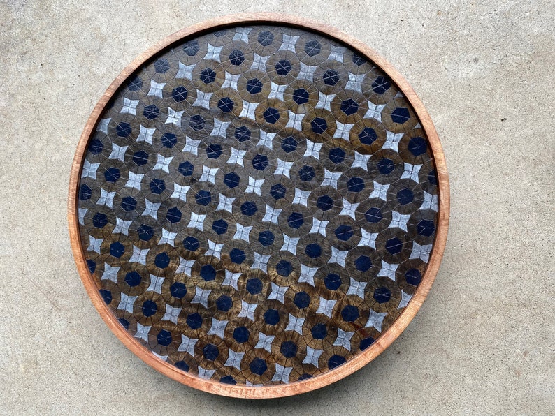 Turn Table, Original Art, Geometric Design Lazy Susan, Wood Art - Etsy