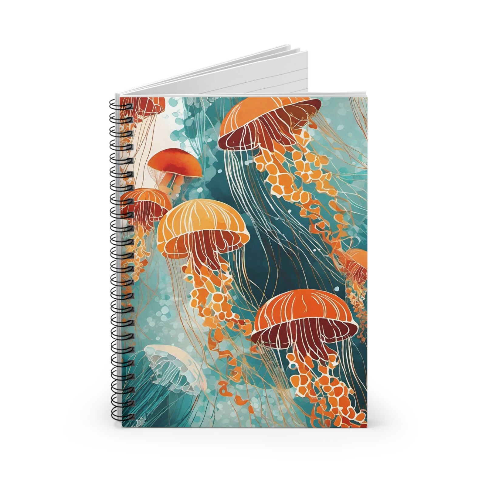 Spiral Notebook, Jellyfish Notebook, Jellyfish Print, Notebook, Ocean ...
