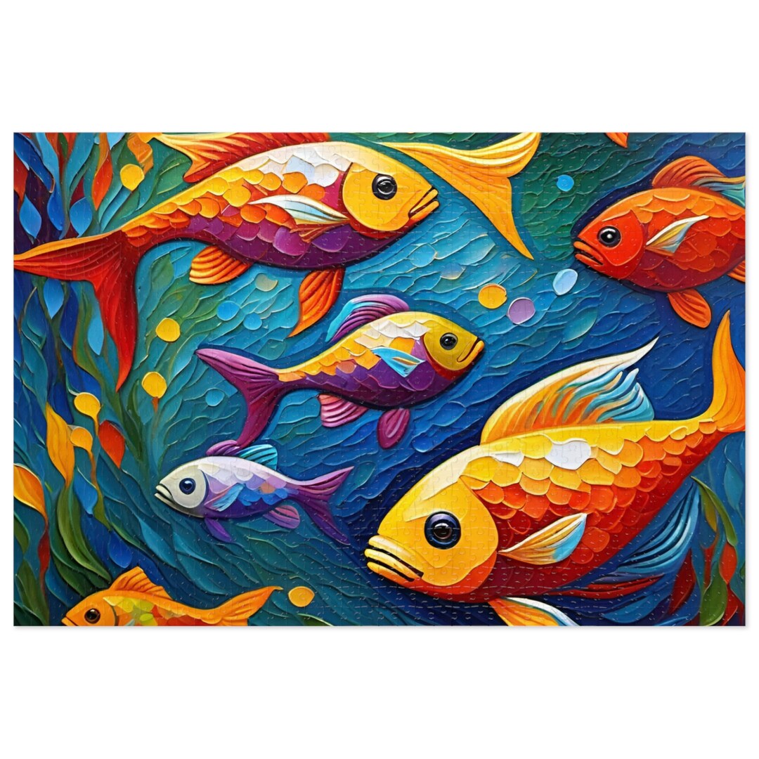 Pisces Fish Jigsaw Puzzle: Zodiac Art, Gift Ready - Etsy