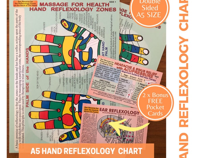 Acupressure Reflexology Chart With Precise Hand Diagrams. Professional Print. - Etsy Canada