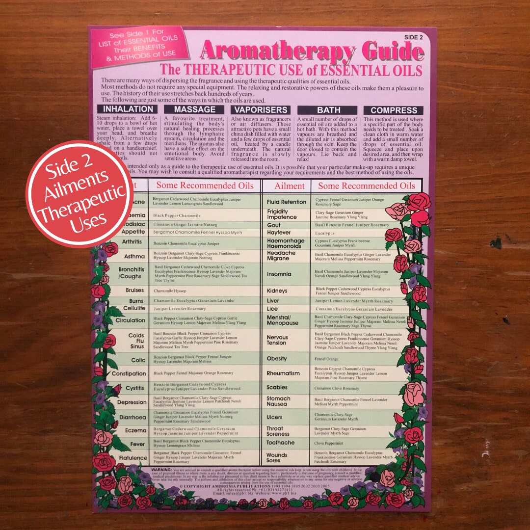 Aromatherapy Introduction Chart - Etsy
