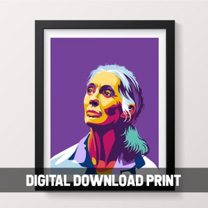 Jane Goodall Poster Science Poster Wall Art Decor Feminist | Etsy