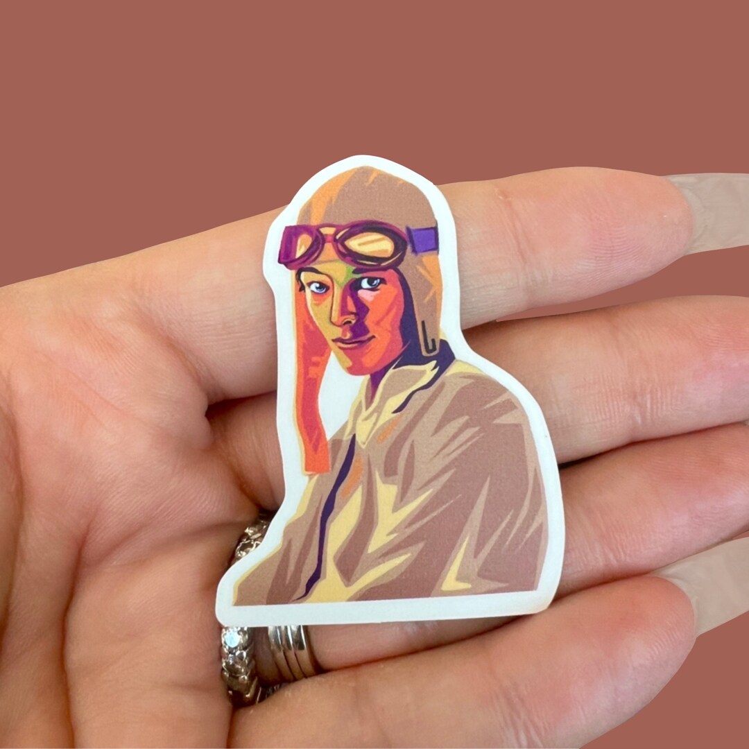 Amelia Earhart Sticker, Science Sticker, Feminist Sticker, Water Bottle ...