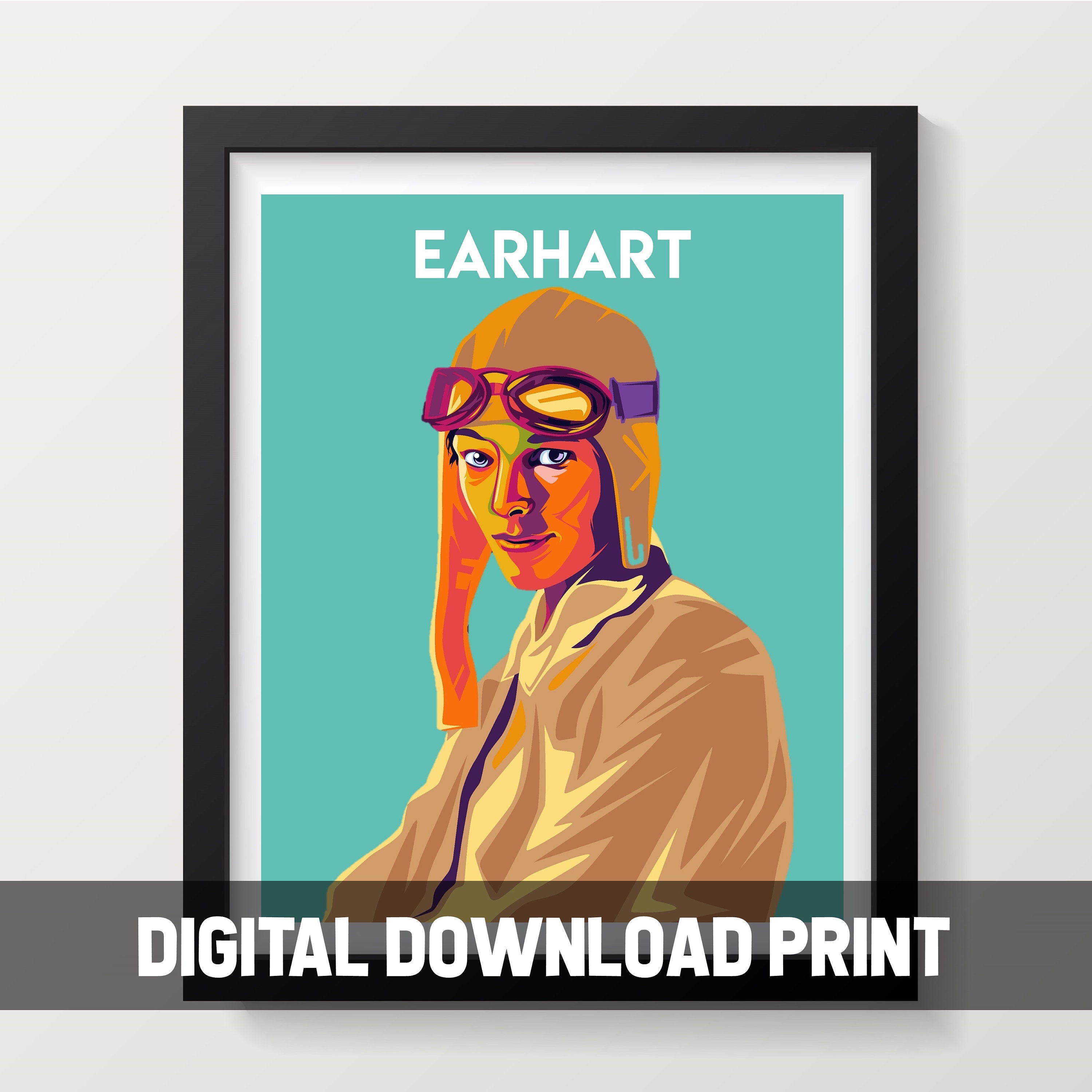 Amelia Earhart Poster Famous Women Poster Wall Art Decor | Etsy